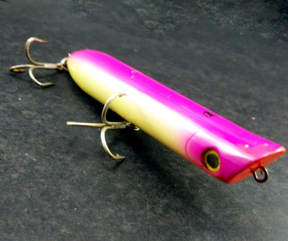 Isca Big Bob Popper Borboleta branca dorso roxo - Familia Muda