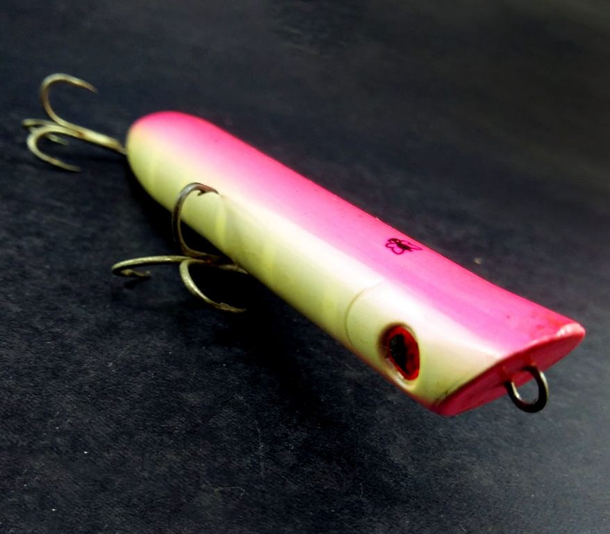 Isca Big Bob Popper Borboleta branca dorso rosa - Familia Muda